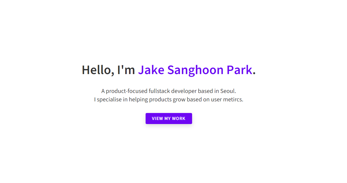 Jake Sanghoon Park | Fullstack Web Developer Jake Sanghoon Park | Fullstack Web Developer